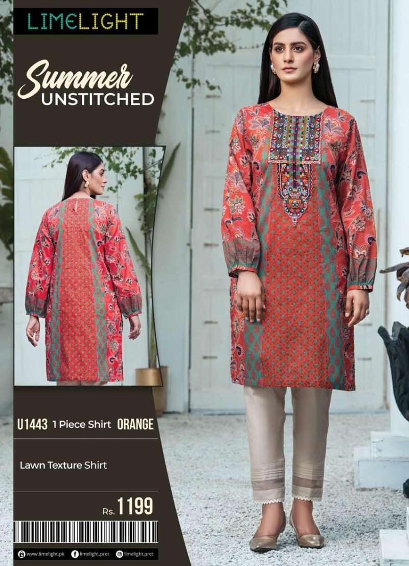 Limelight Shirt Orange - Abbas Cloth House