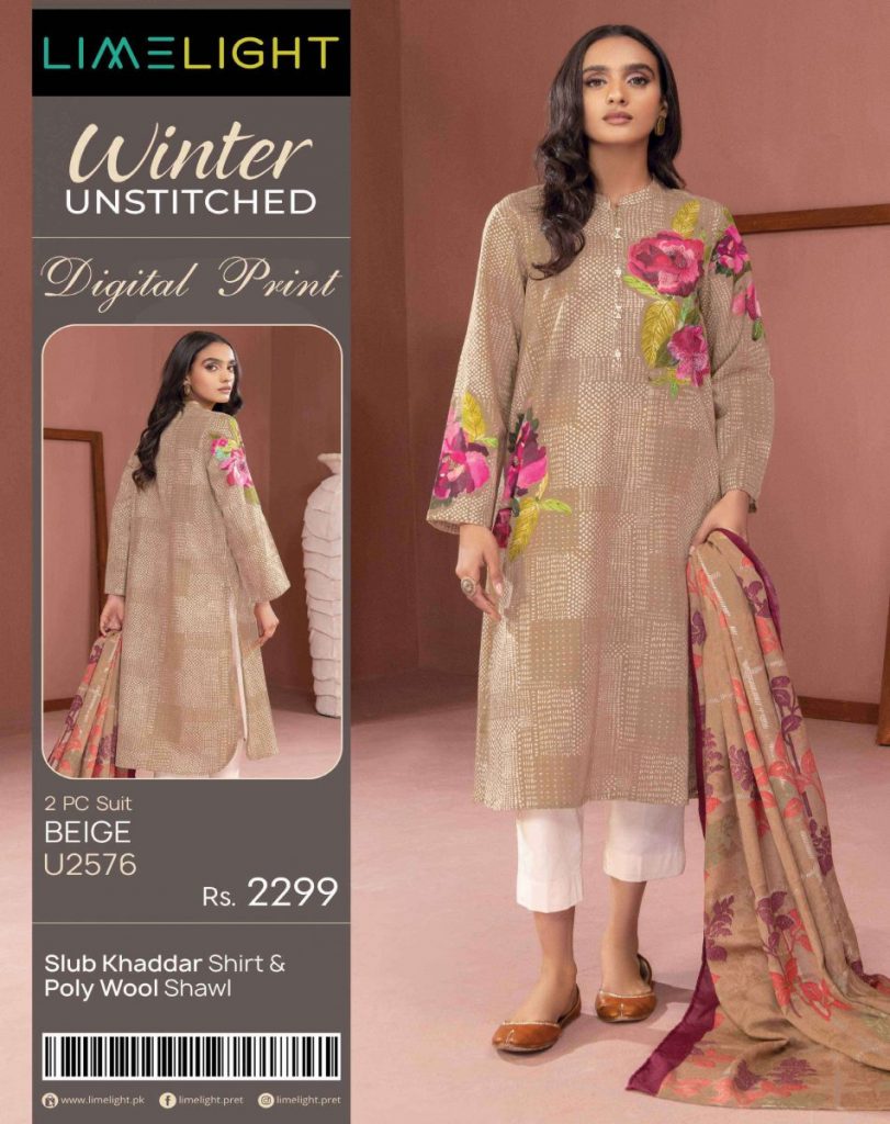 Limelight Winter Unstitched U2576 - Abbas Cloth House